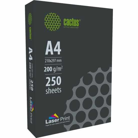 Бумага Cactus CS-LPA4200250 A4/200г/м2/250л./белый для лазерной печати