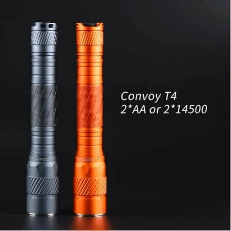 Фонарь Convoy T4 5000K Black 519A，Легкий в переноске уличный фонарик，фонарик аккумуляторный，налобный фонарик