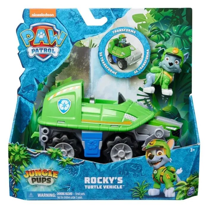 Игрушка Paw Patrol Рокки на трансформирующейся машинке серия Джунгли