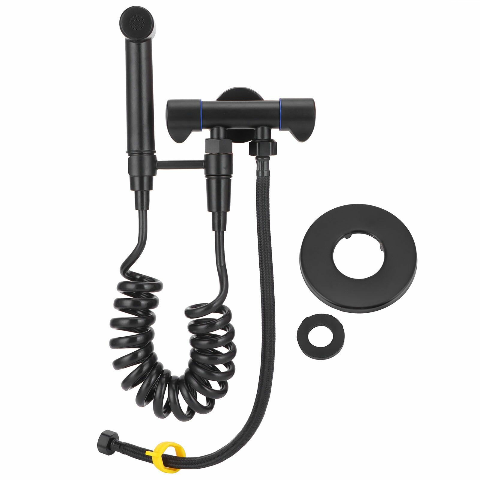 Угловой распылитель для биде 1 вход,2 выхода, нержавеющая сталь, компактный