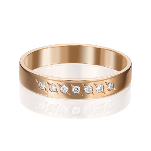 Кольцо, красное золото, 585 проба, бриллиант