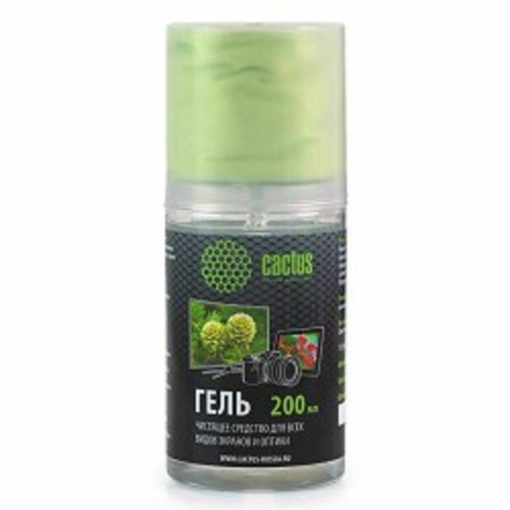 Cactus Чистящие средства Чистящий набор CS - S3004 гель 200 мл + салфетка из микрофибры для экранов 200x230 мм