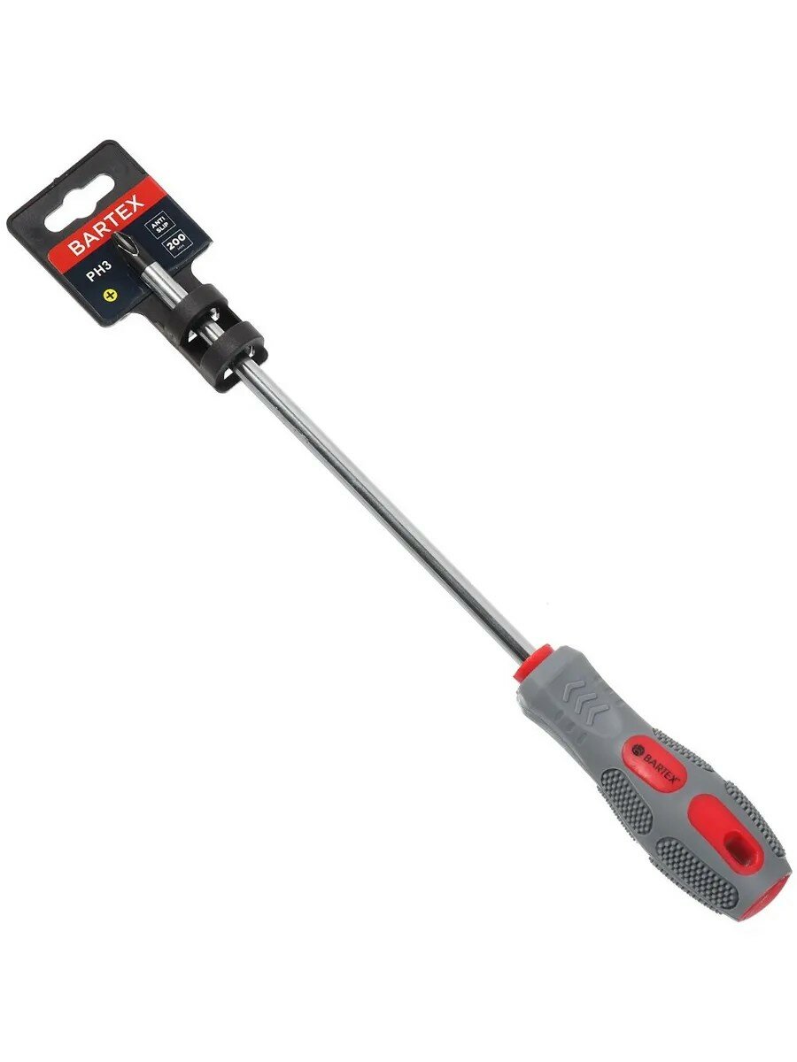 Отвертка крестовая, Bartex, Ph3, 3х200 мм, антискользящая двухкомпонентная, CrV сталь, K0029N