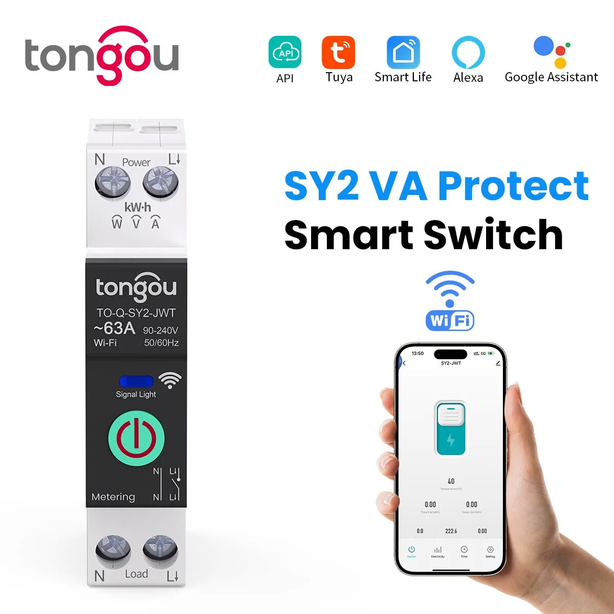 Tongou SY2 WiFi умный автомат 1P 1-63A