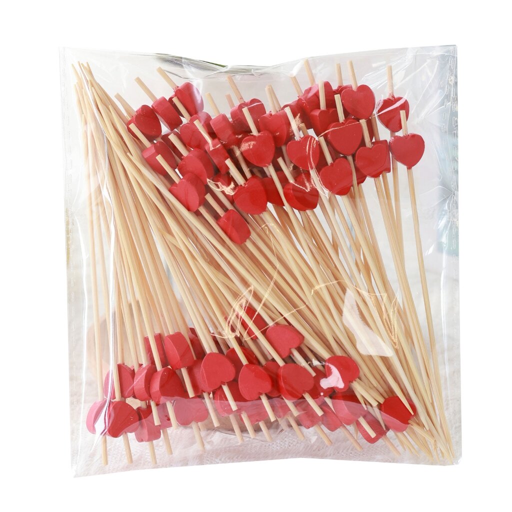 Красочные фруктовые бамбуковые палочки-красное сердечко любви