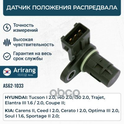 Датчик положения распредвала 3935023910 Hyundai (Elantra IV 06-10/Elantra V 11-14/i30 I 07-12/i40 11-15/ix35 13-15/Sonata LF .