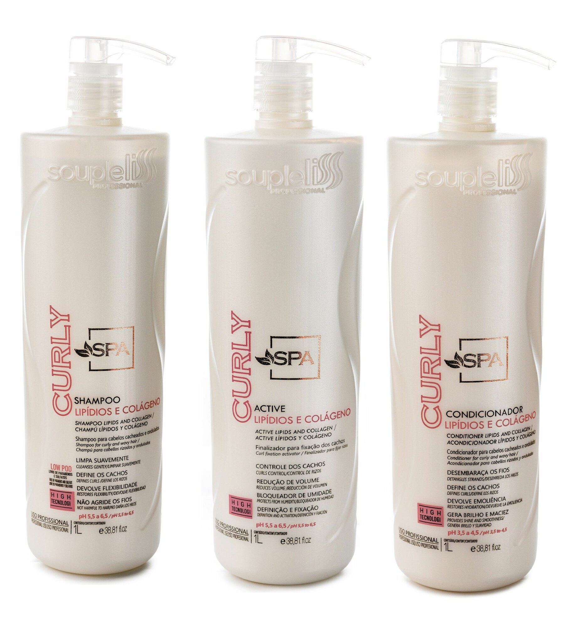 SPA Curly Premium Care Полный уход для кудрей (Shampoo + Conditioner + Ativador, 3 х1L)