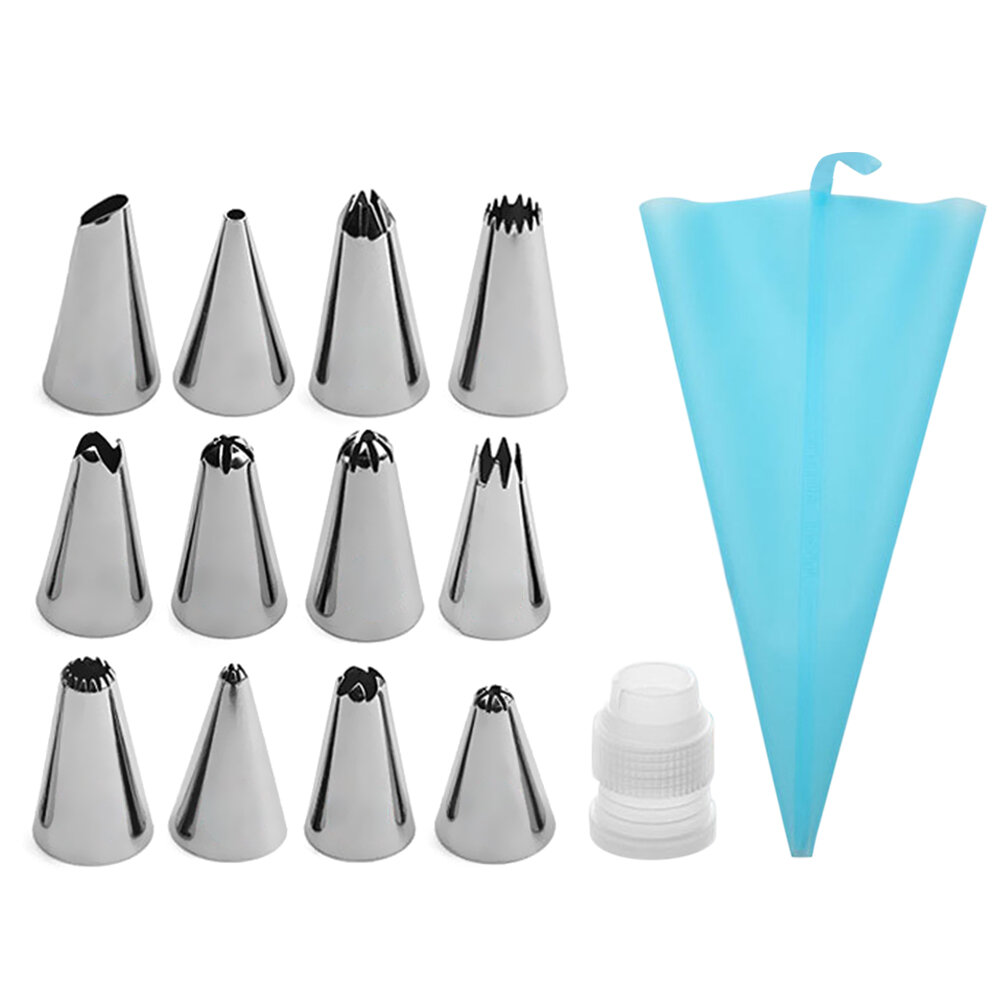 Снабор для украшения тортов из нержавеющей стали и силикона, поворотный столик для тортов, 8/14/26/50 штук в наборе, розовый/синий цвет, инструменты для крема DIY