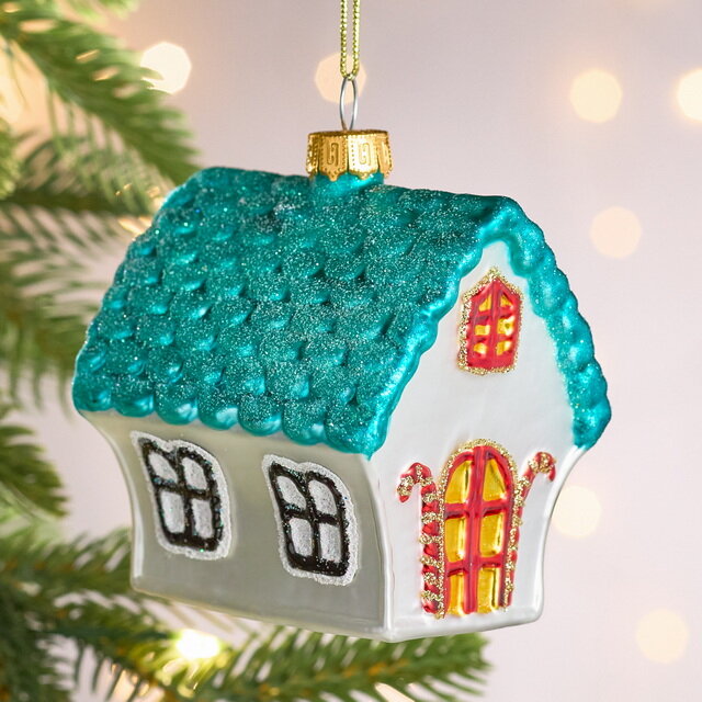Елочная игрушка Домик из деревни Гарккул 9 см, стекло, Winter Deco, 5030090