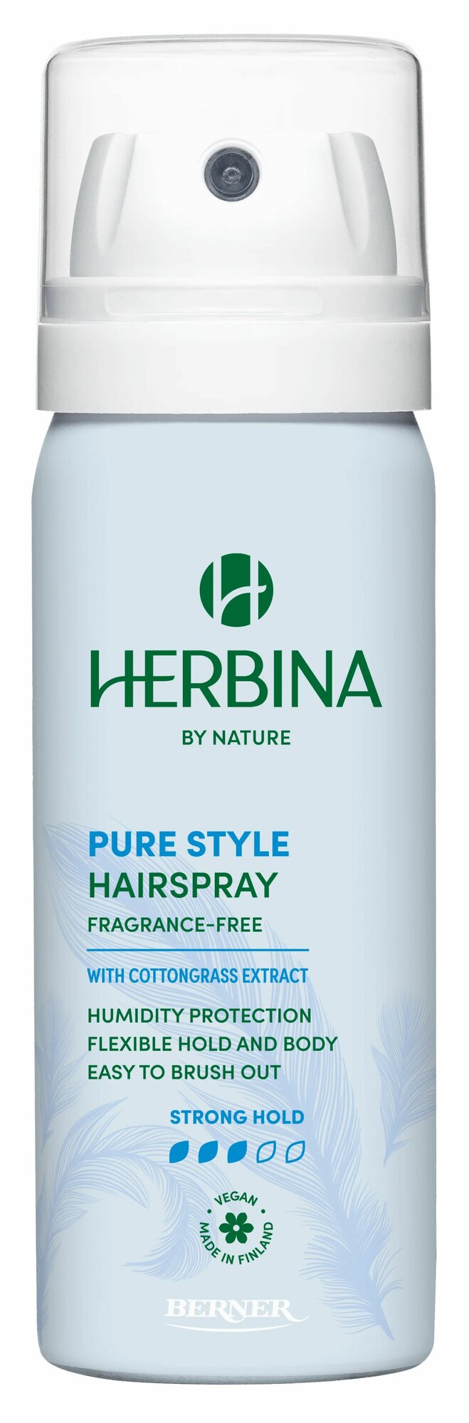 Лак для волос Herbina pure style без отдушек, без силикона, дорожный 50 мл (из Финляндии)