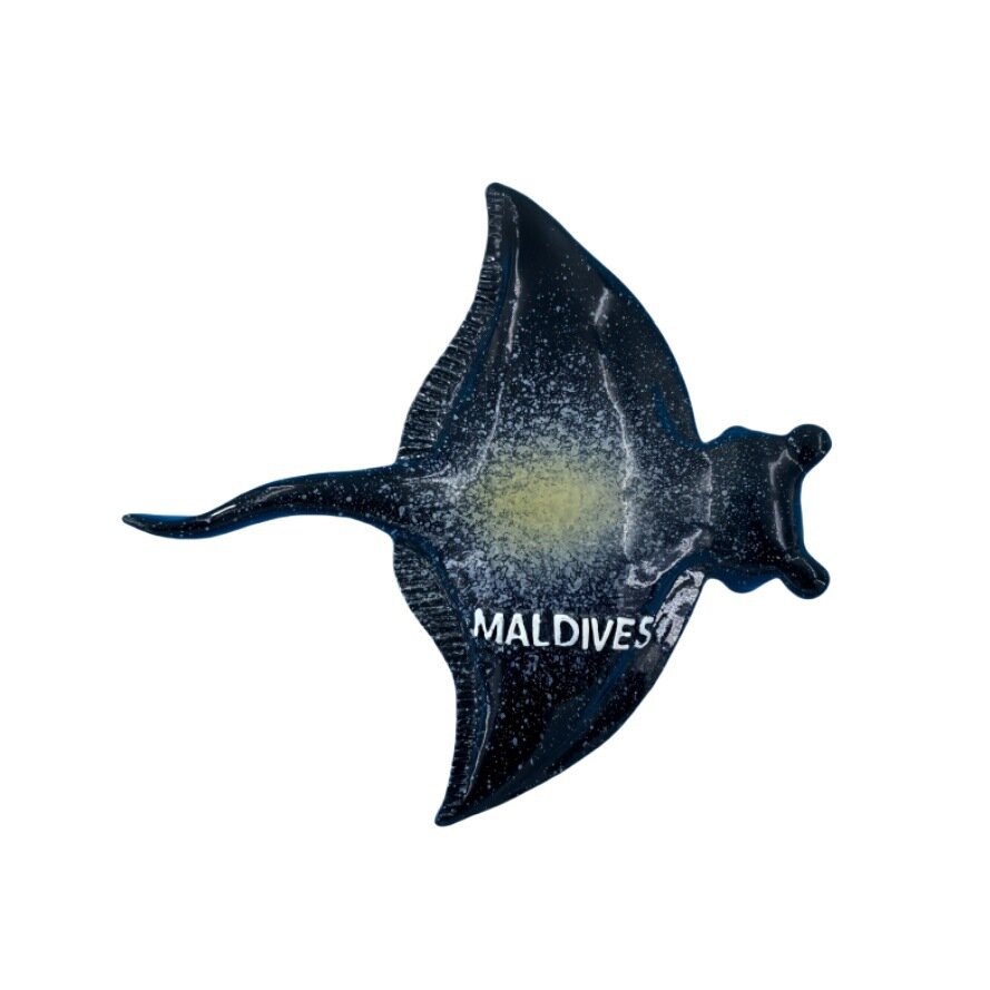 Магнит на холодильник "Мальдивы" 3D "Манта", декоративное магнитное украшение в виде морской рыбы, уникальный сувенир с Мальдив, магнит из смолы в виде рыбы для кухни, офиса и дома, 8,7 x 8,3 см