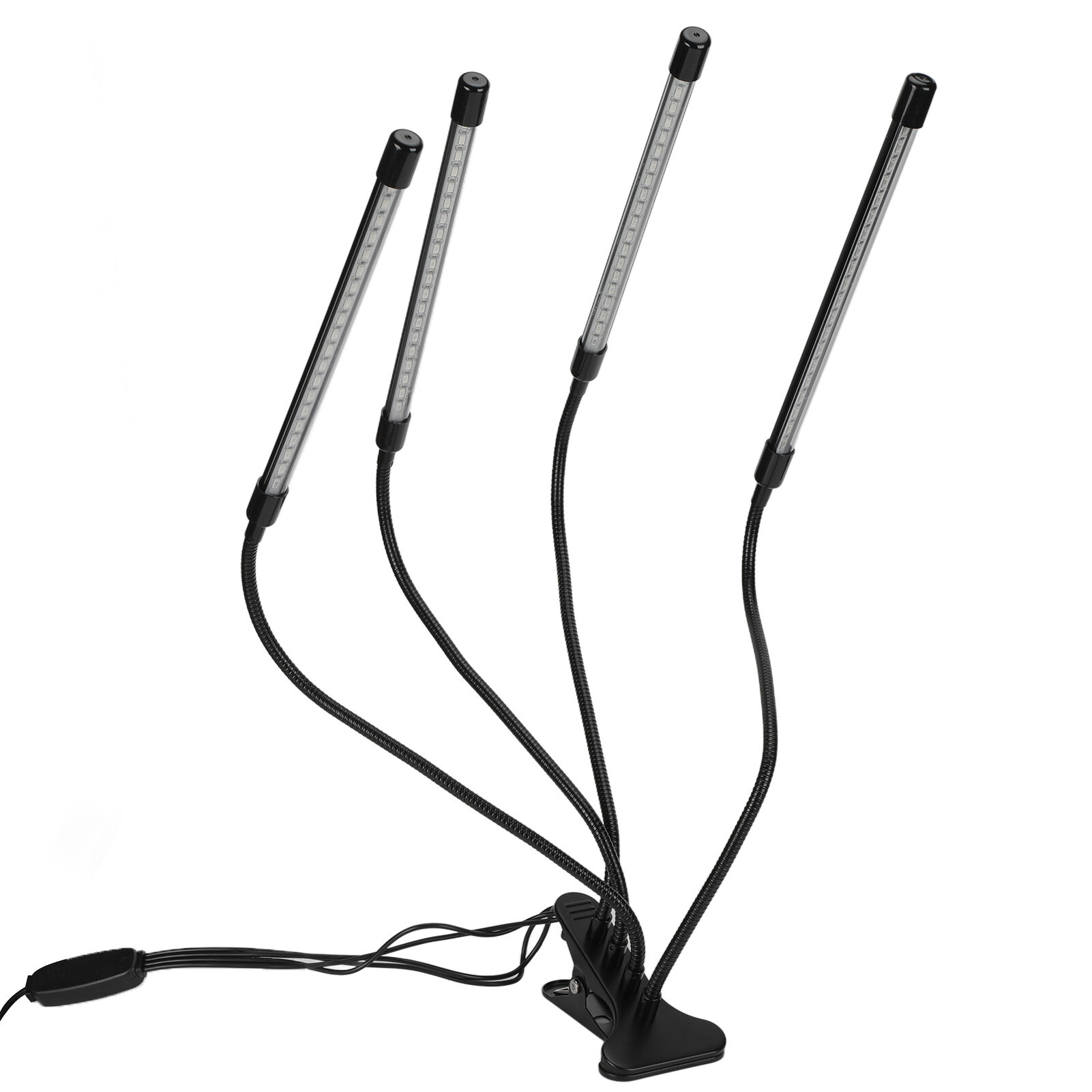 4-секционный фитоламп 40 Вт с 3 уровнями диммирования, светодиодный светильник полного спектра для выращивания растений с зажимом и таймером для комнатных растений