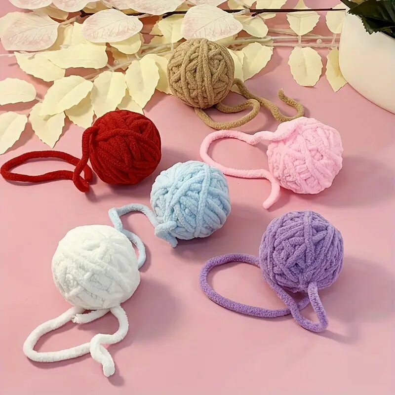 Разноцветный шерстяной шарик для кошачьей игрушки