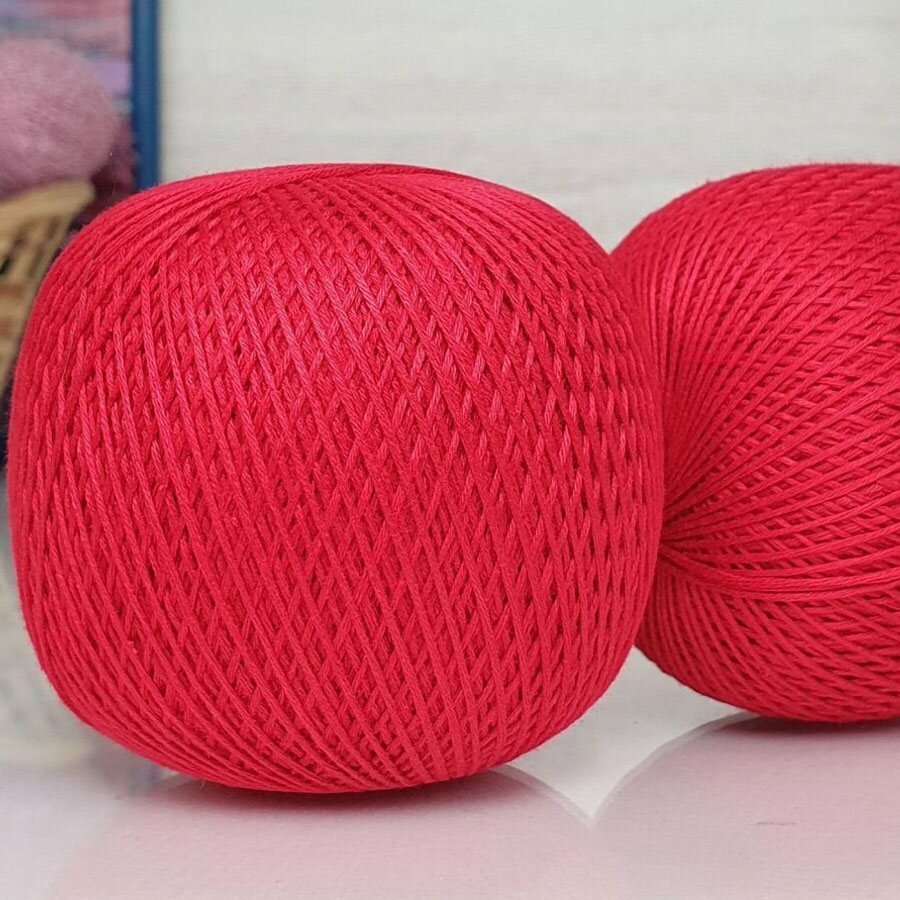 Пряжа ПНК им. Кирова нитки для рукоделия 0904 красный (4 мотка)