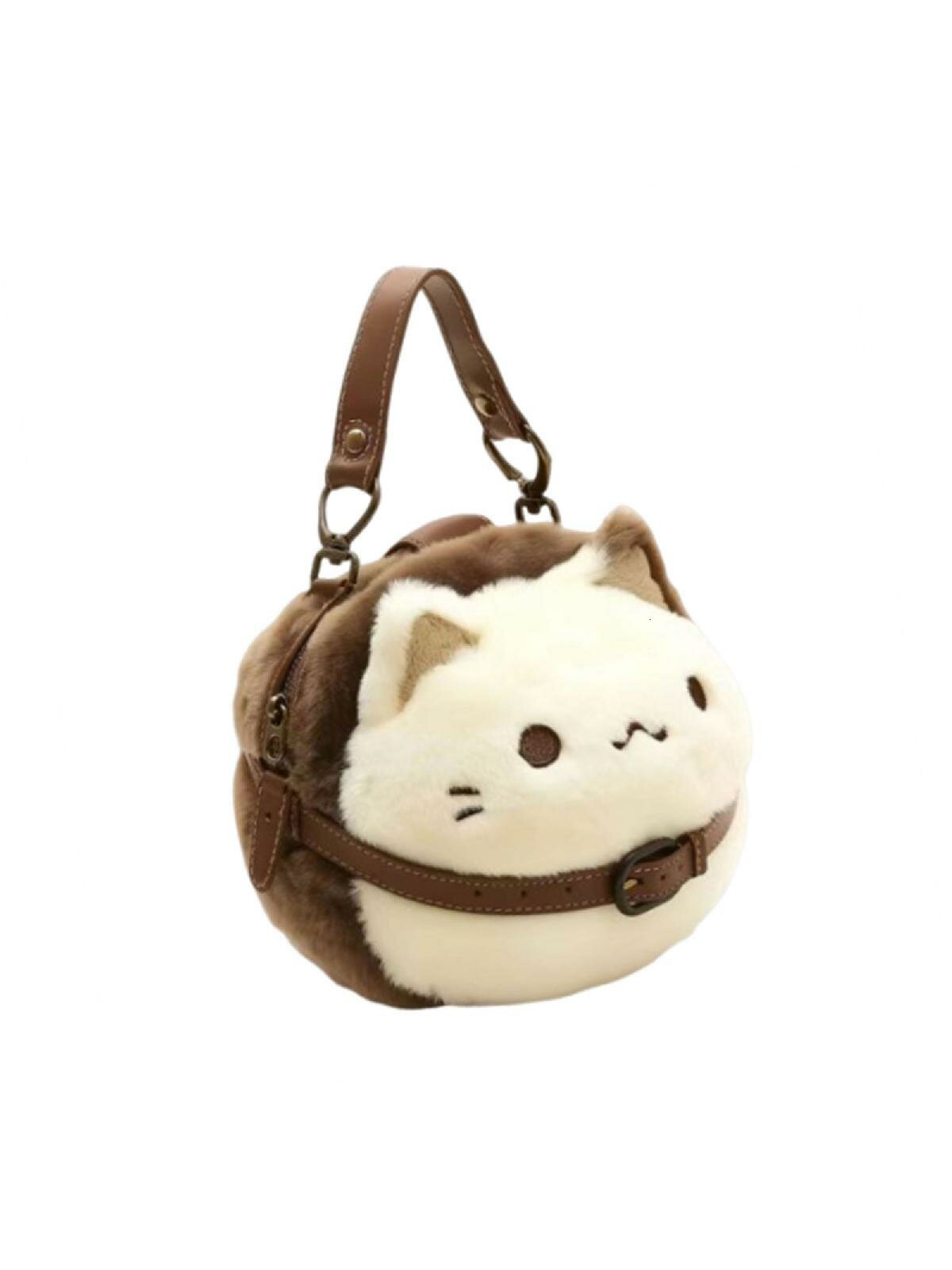 Плюшевая сумочка с верхней ручкой в форме восхитительных кошек, добавит шарма вашему дню