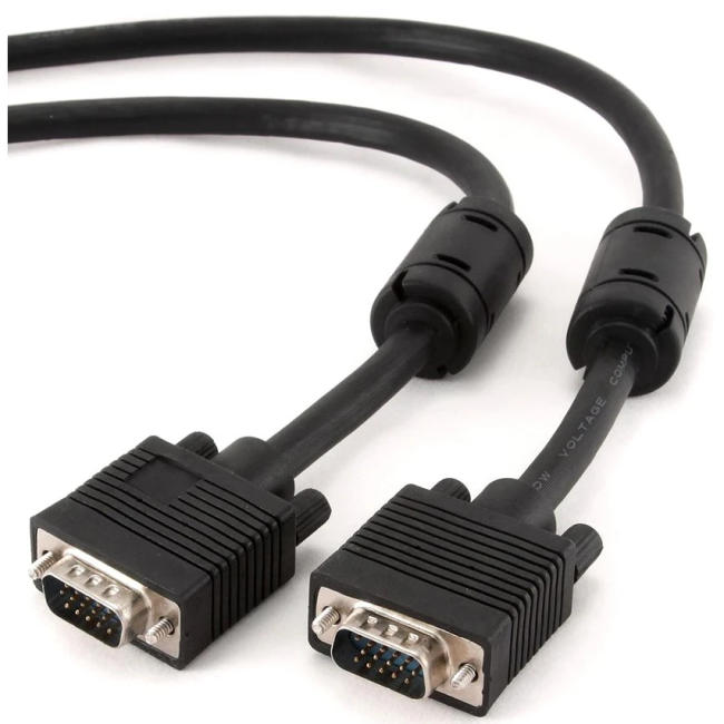 Gembird/Cablexpert CC-PPVGA-5M-B, Кабель VGA Premium , 15M/15M, 5.0м, черный, тройной экран, феррит. кольца