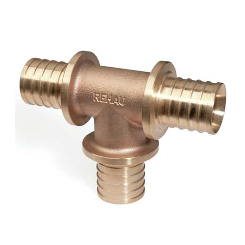 Тройник Рехау RAUTITAN STABIL PLATINUM, бронза, диаметр 16мм, аксиальное соединение