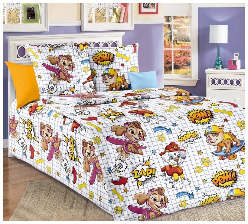 ЛайтПостель комплект постельного белья с простынью на резинке "Команда", размер 80х160см.