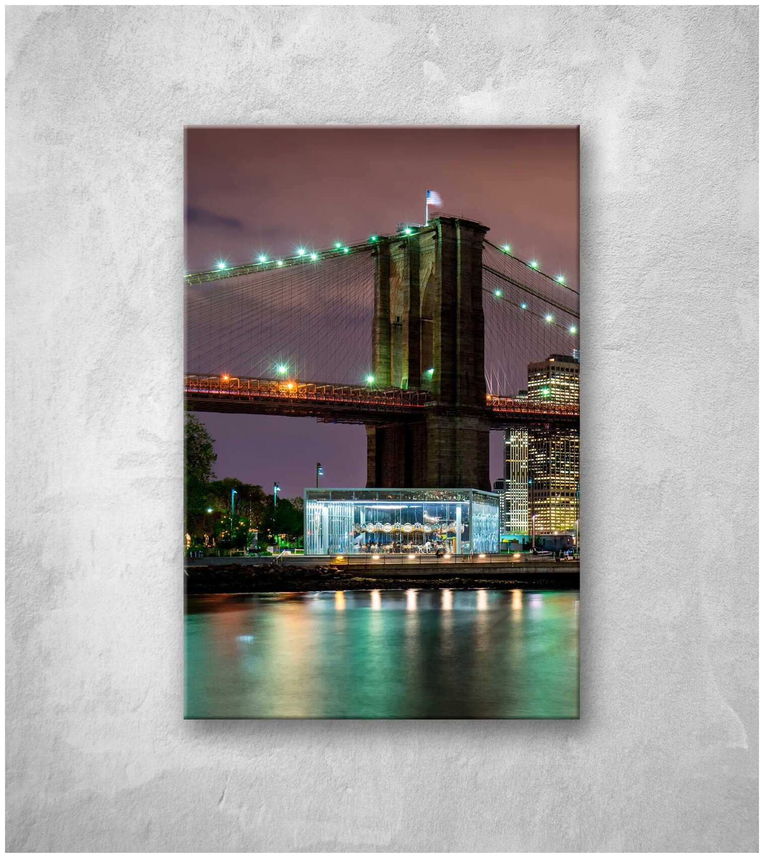 Картина на стекле оптион ночной манхеттен 1