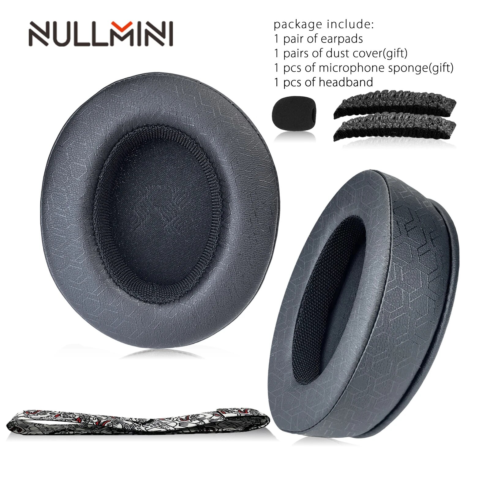 NullMini Черные амбушюры для Steelseries, type1, band C