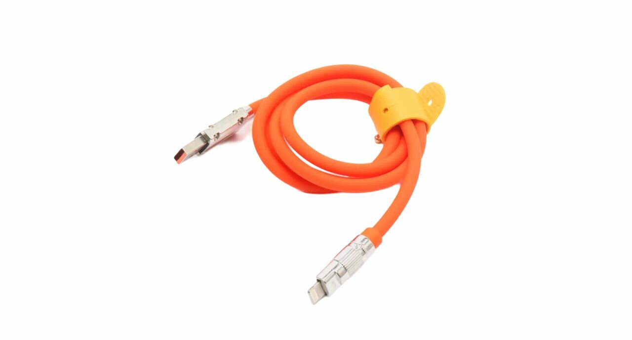 Усиленный мощный кабель USB - Lightning для мобильных телефонов для планшетов оранжевый