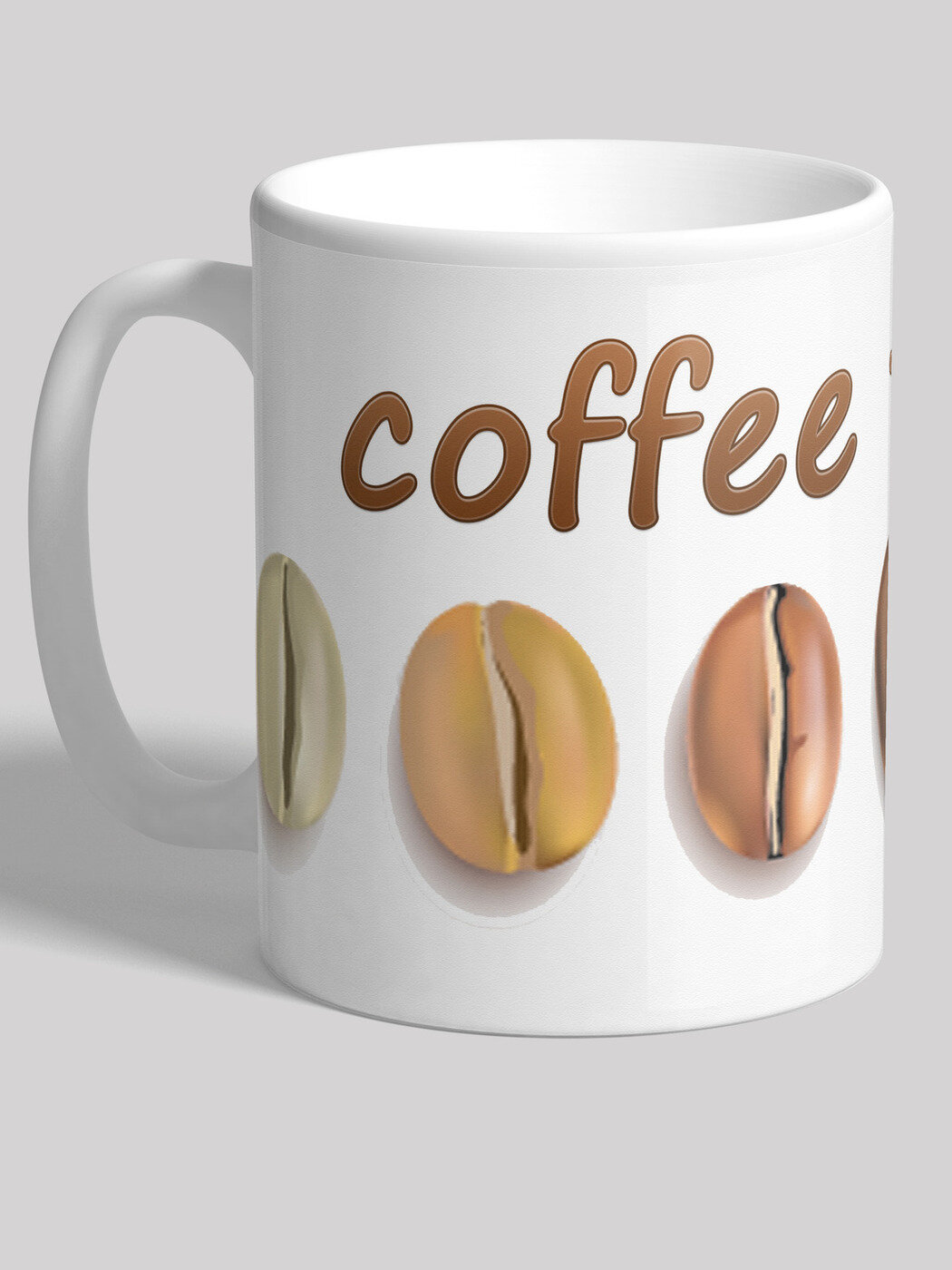 Кружка cooperative.moscow "coffee time" (кофе тайм, кофейные зерна), 330 мл, 1 шт