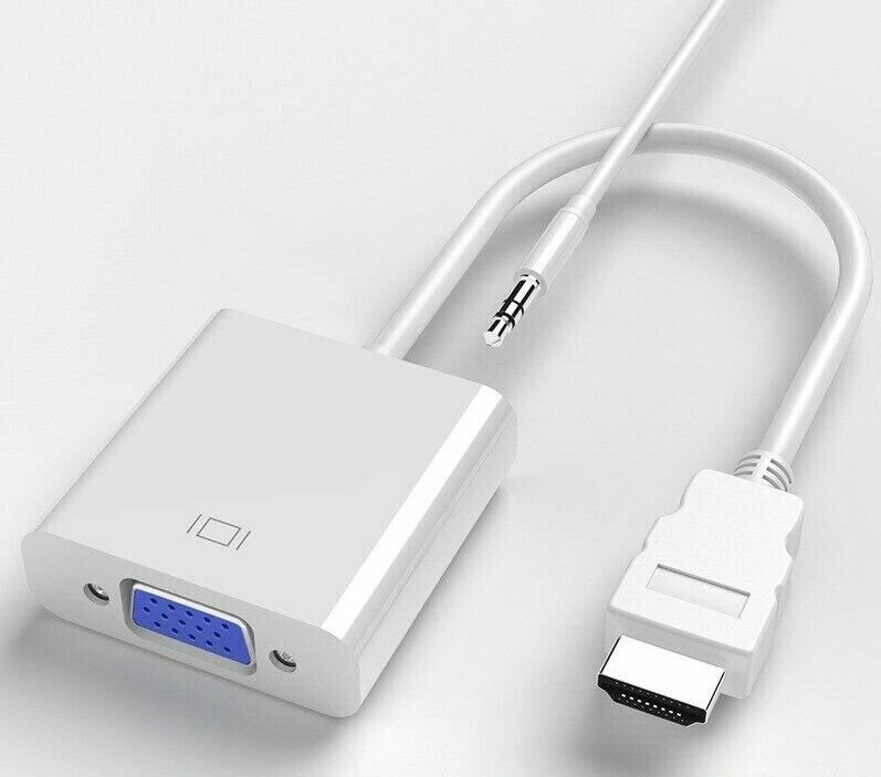 Видео конвертер HDMI (M) -> VGA+аудио, белый