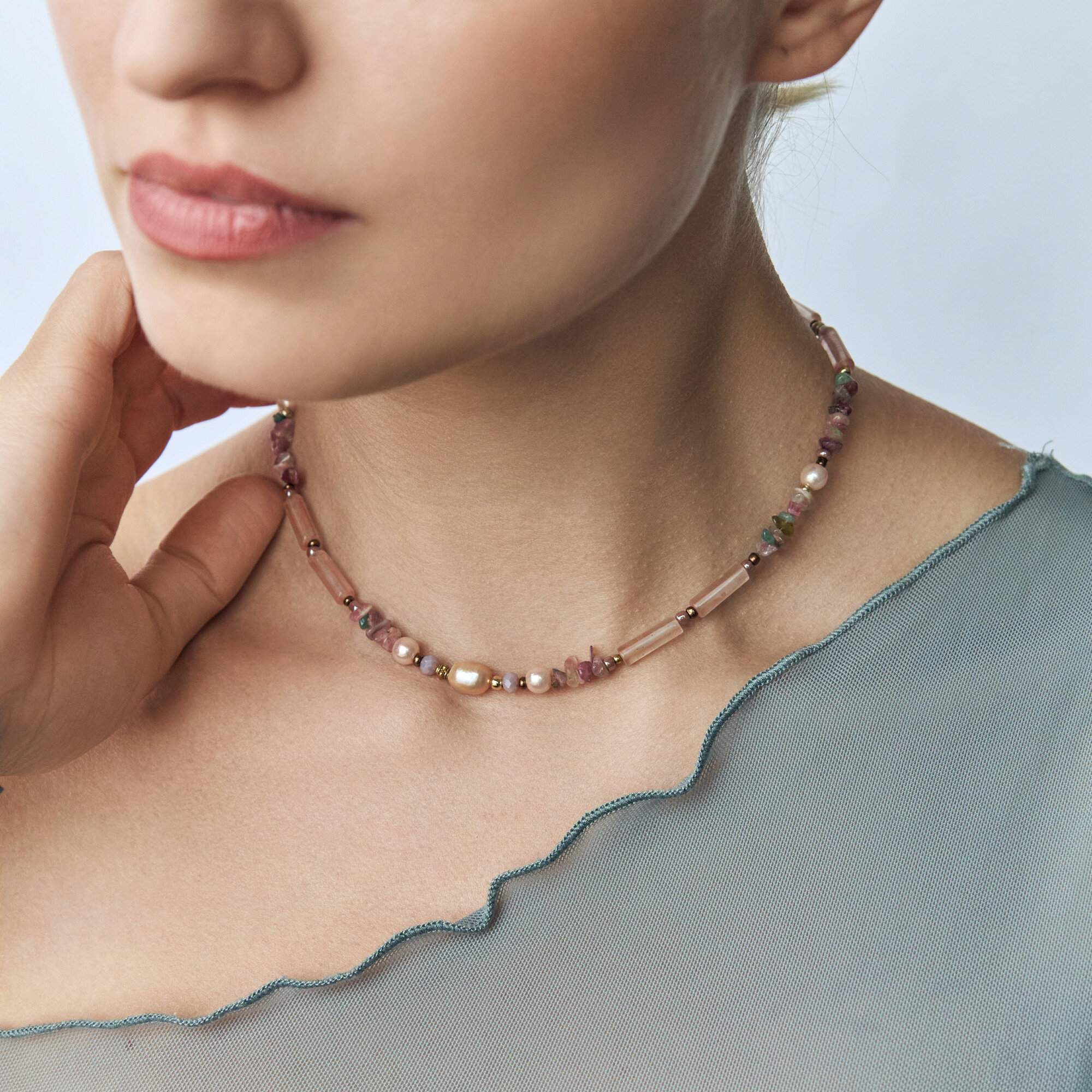 Колье, жемчуг барочный