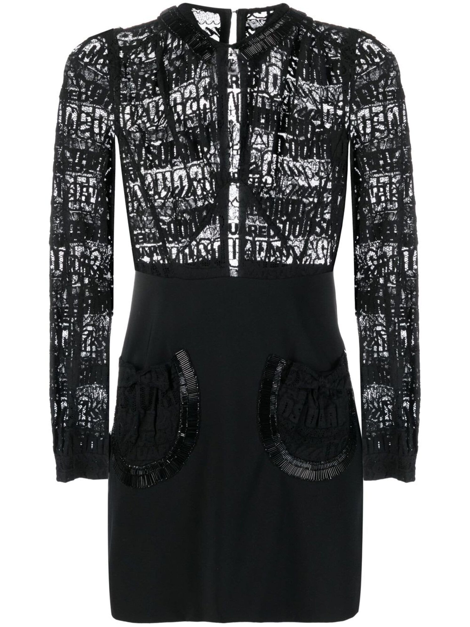 Платье Logo-lace long-sleeve minidress