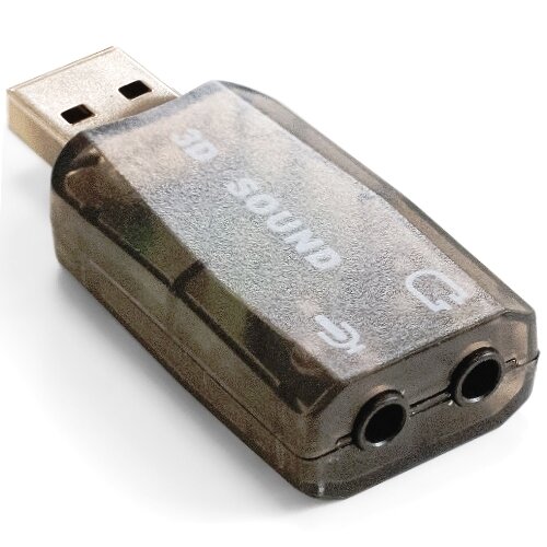 Аудио адаптер внешняя звуковая карта USB-A на 3.5мм на 2 гнезда ExeGate EX-AU-01N - чёрный