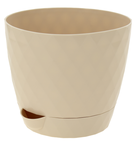 Горшок для цветов Plast Avenue / Пласт Авеню Румба с прикорневым поливом полипропилен бисквитный диаметр 18см 3л / горшок для растений