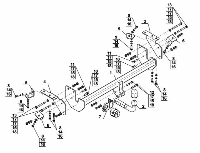 Фаркоп на Mitsubishi ASX 2010-2012 (без снятия и подрезки бампера), Mitsubishi ASX 2012-2022 (требуется подрезка бампера) (паспорт и сертификат в комплекте)(без электрики) Steinhof. M-302