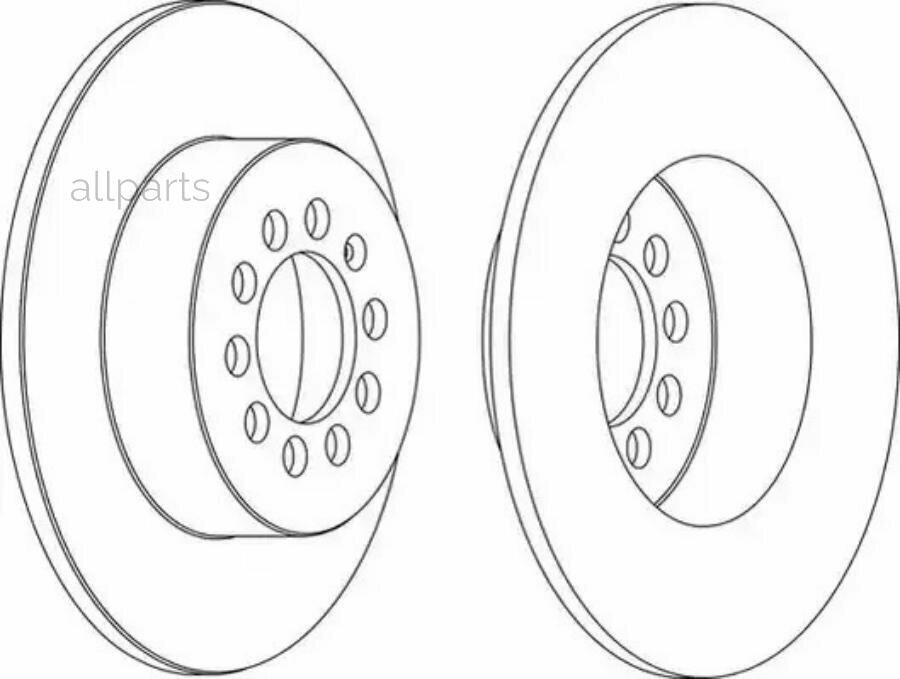 FERODO DDF1224 Диск тормозной задний AD A3/GOLF 03-> FERODO DDF1224