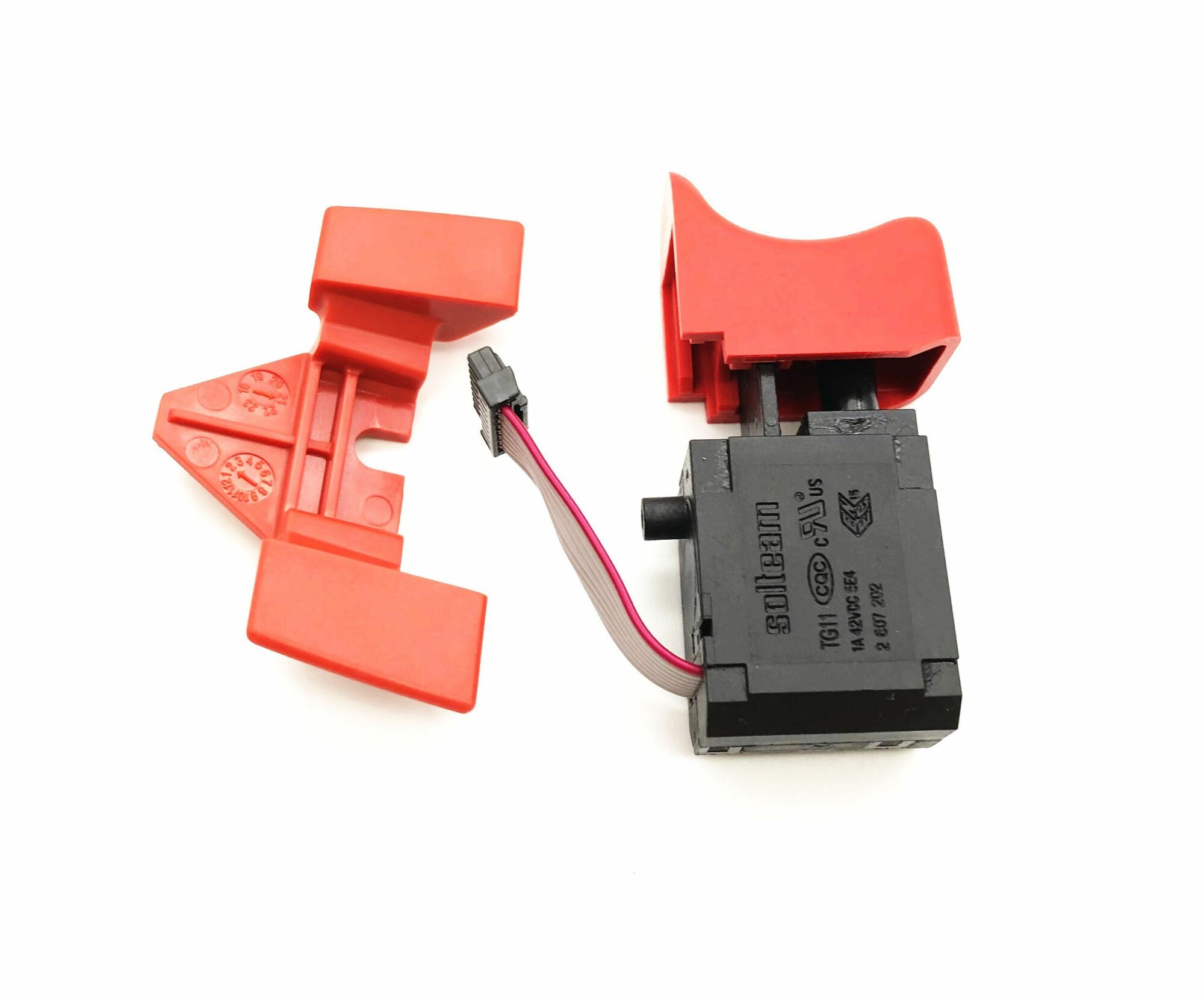 Кнопка-переключатель 2607202 1А 42VDC 5E4 TG11 для шуруповёртов Bosch 1.607.200.37K GSR12V-30, GSB12V-30