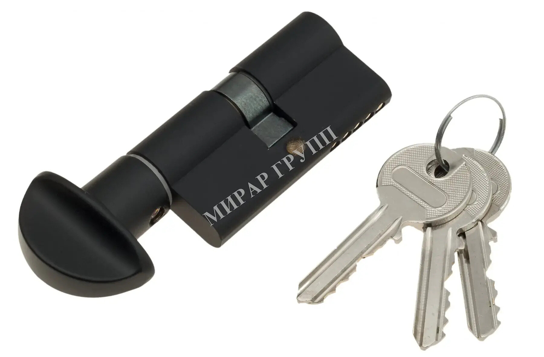 Venezia цилиндр (60 мм/25+10+25) ключ-вертушка черный