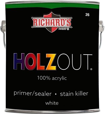 Краска Блокирующая Пятна Richards Paint Holzout 26 3.8л Белая, Грунтовочная / Ричардс.