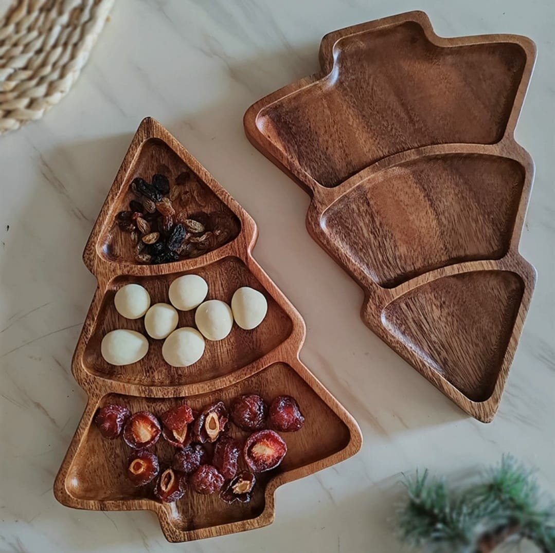 Менажница "Елочка" новогодняя, деревянная