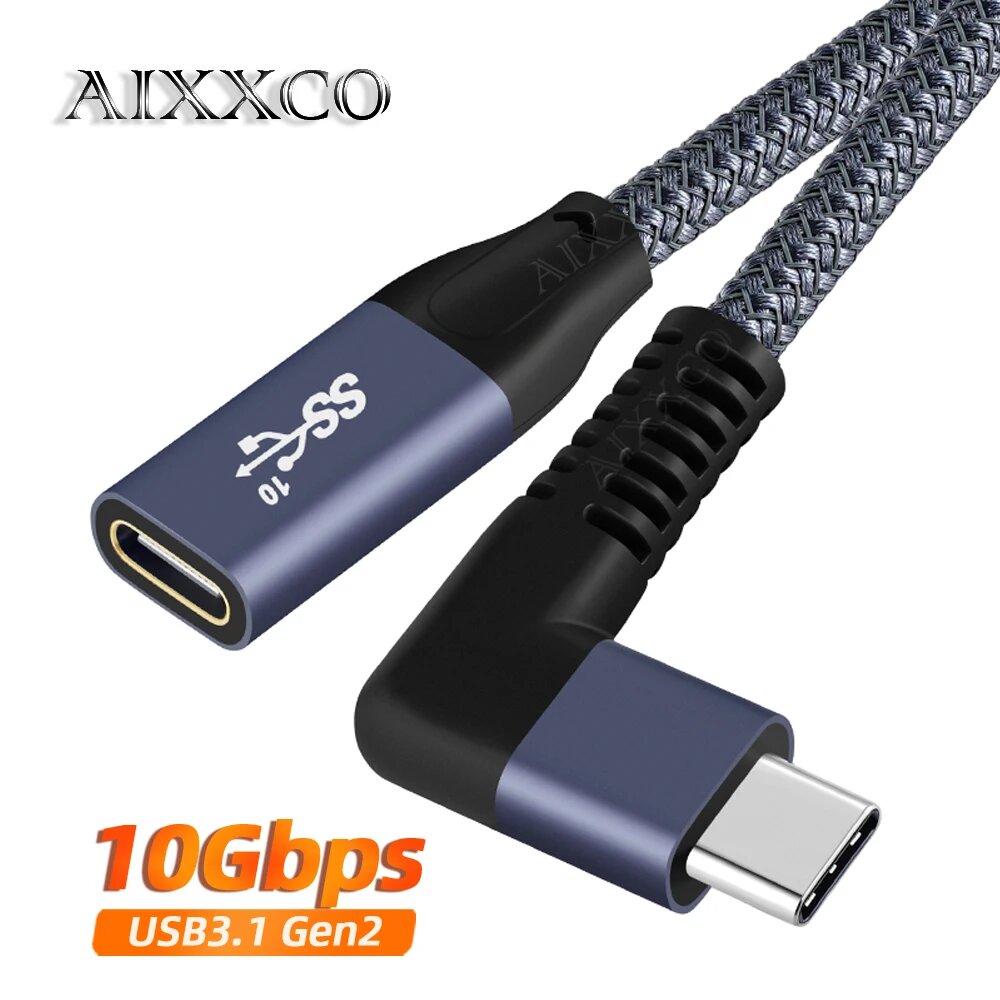 Кабель-удлинитель AIXXCO USB 3.1 Type-C 10 Гбит/с 100 Вт 0.3m