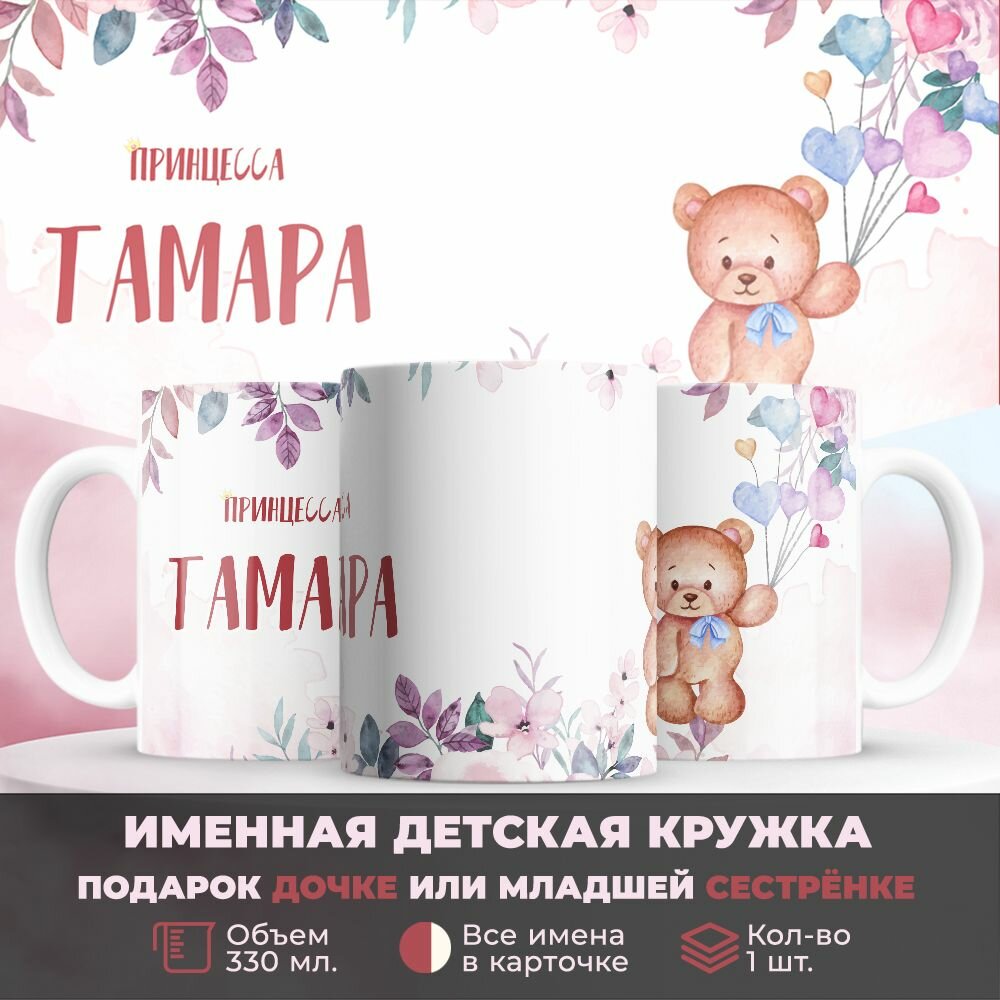 Детская именная кружка принцесса Тамара