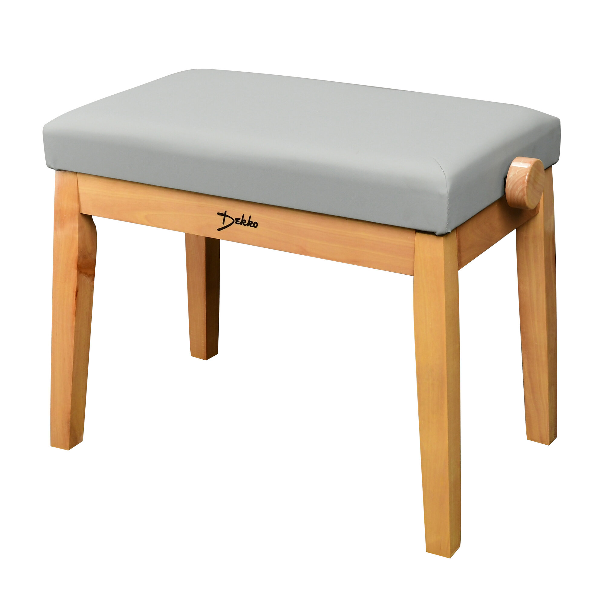 Банкетка для пианино или рояля DEKKO JR-610 GRAY серый/светлое дерево с подъемным механизмом регулировки высоты