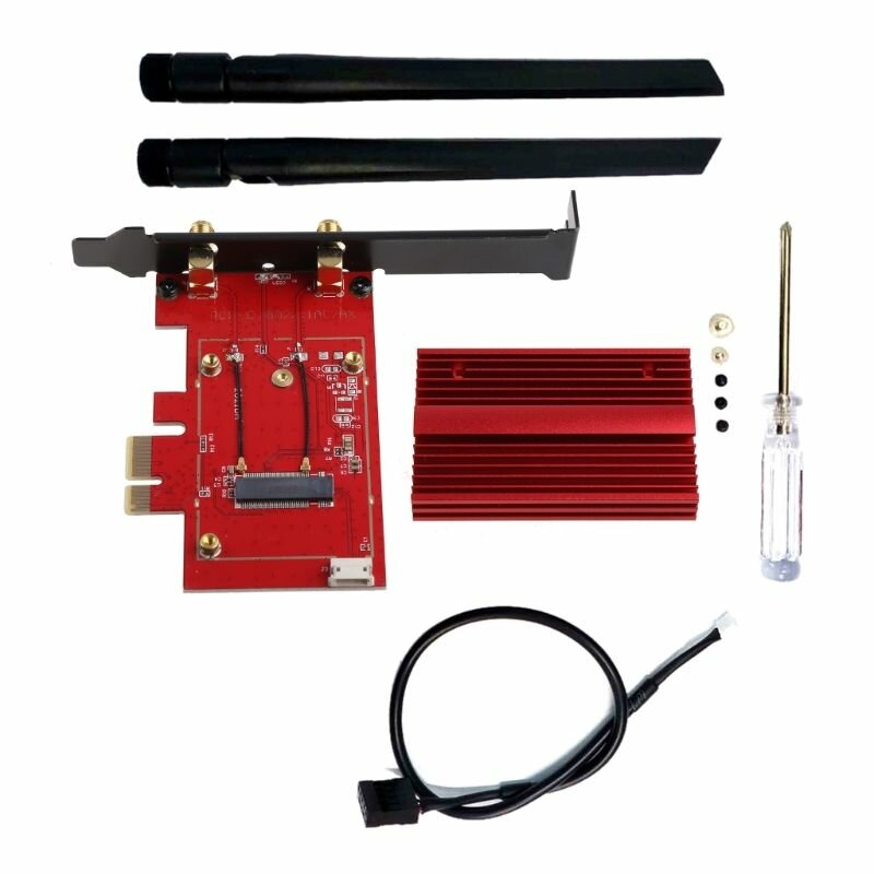 Pcie-1x To m.2 Ngff-Ekey Мини-адаптер беспроводной сетевой карты Wi-Fi
