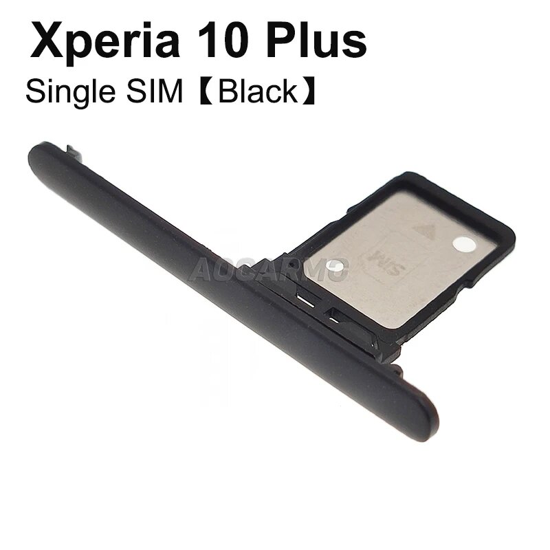 Aocarmo для Sony Xperia 10 Plus X10P i3213 i3223 i4213 i4293 держатель для одной SIM-карты слот для Sim-карты с крышкой Single SIM--Black
