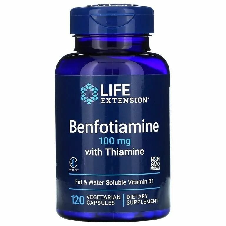БАД к пище "Лайф Экстеншн Бенфо с тиамином ("Life Extension Benfo tiamine with thiamine), капсулы массой 516 мг, №120