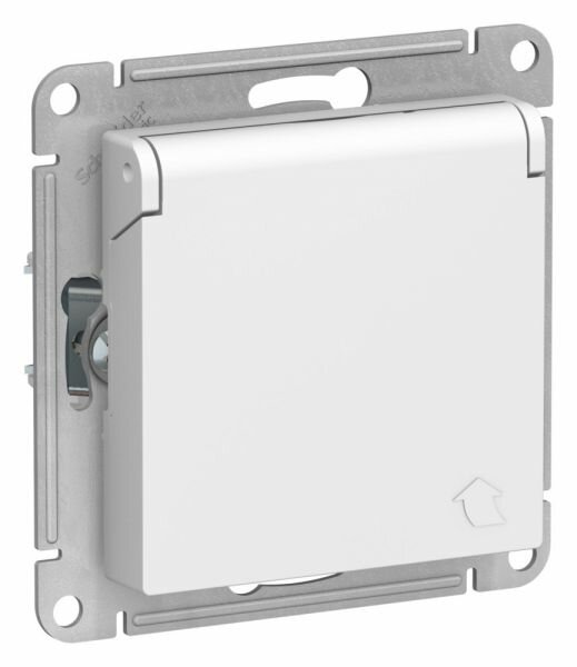 8 шт. Systeme Electric AtlasDesign Лотос, Розетка с заземлением, со шторками с крышкой, 16А, IP20, механизм, ATN001346