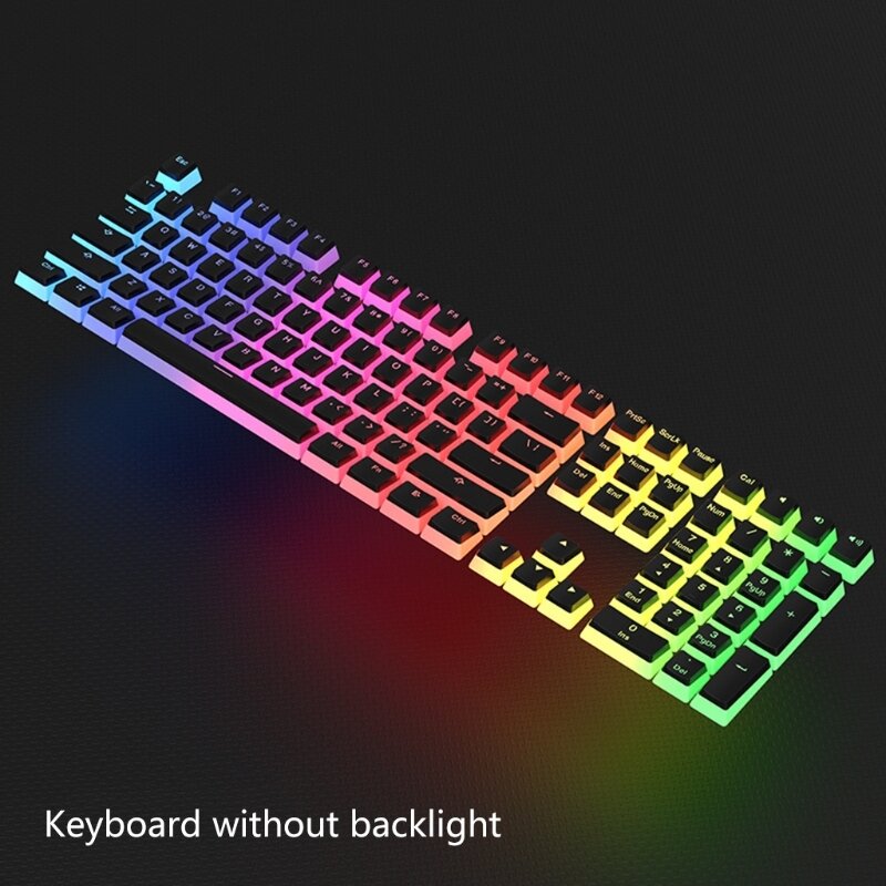 (1 комплект) Клавиши Pudding Keycaps Translucent Design PBT-Black