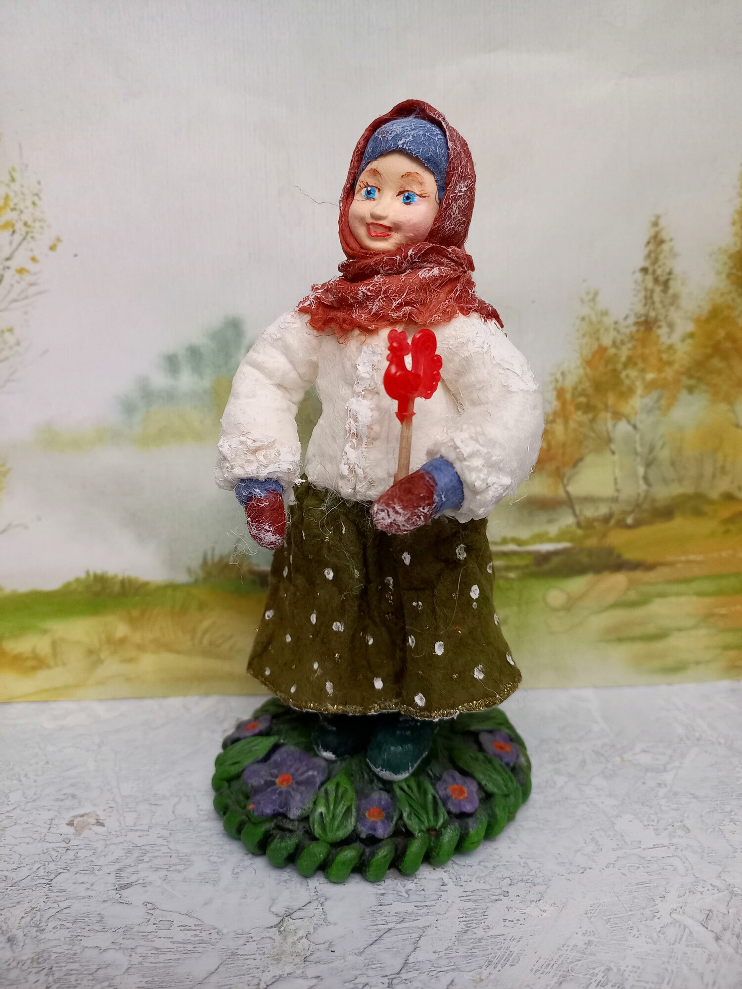 Ватная ёлочная игрушка "Анисия"