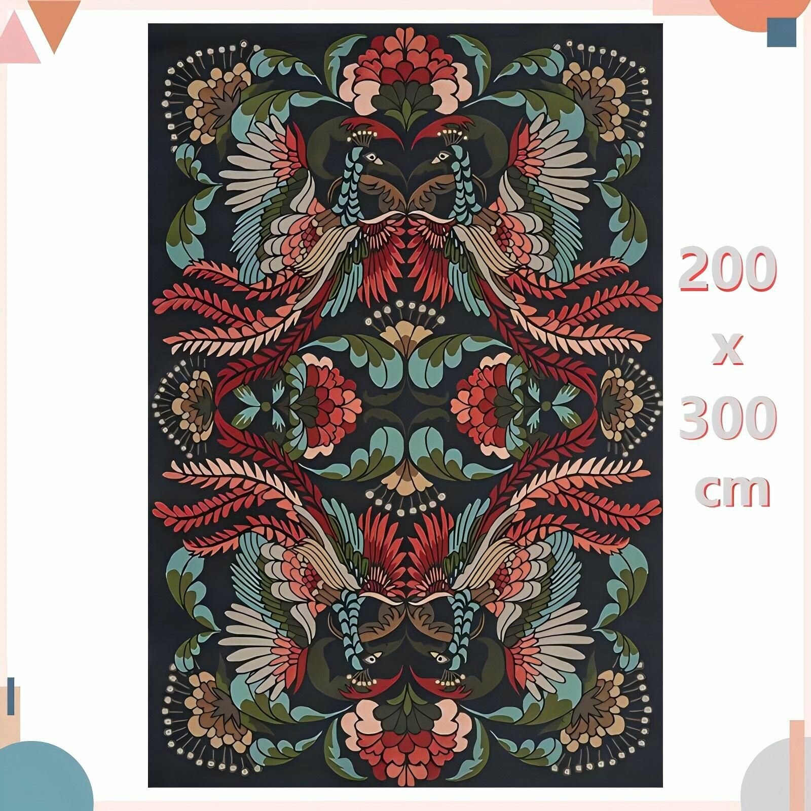 Ботанический ковер из хрустального бархата с цветочным принтом