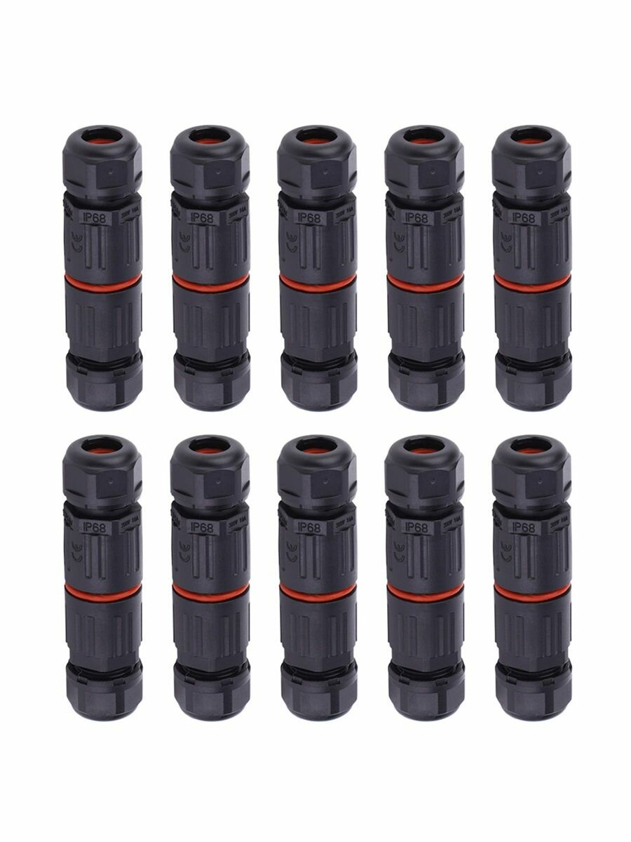 Водонепроницаемые 3-контактные разъемы для электрических проводов 0,5 мм -2,0 мм IP68, наружные розетки, набор из 10 шт.