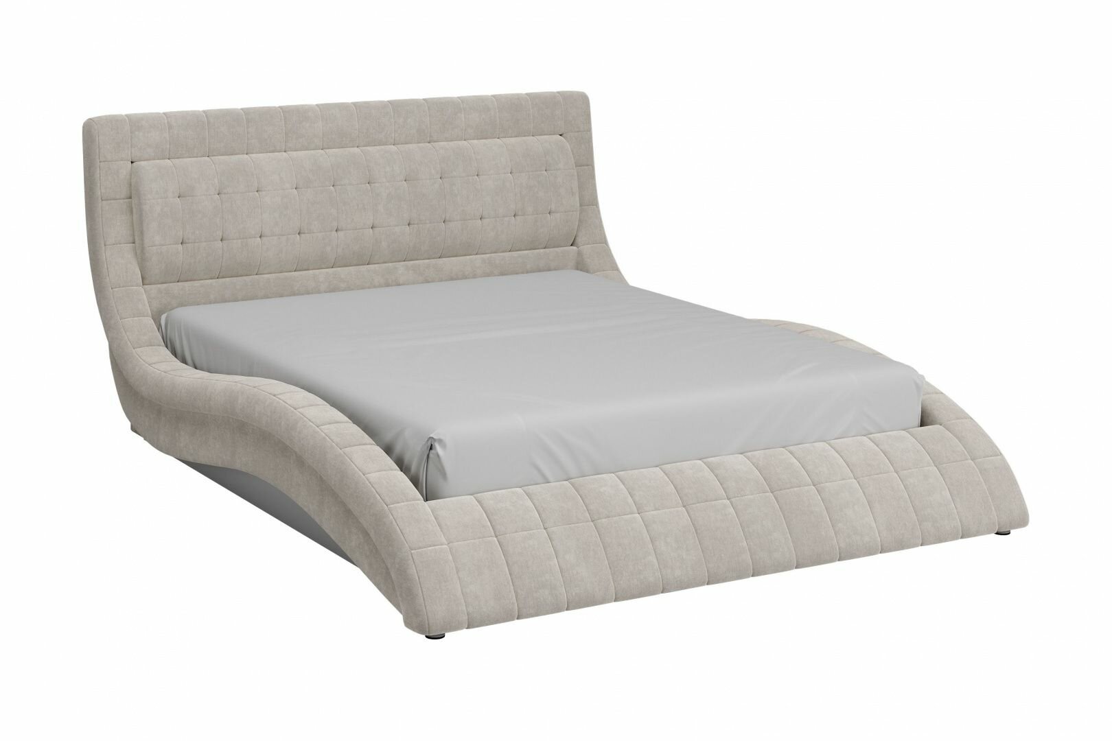 Двуспальная кровать Виргиния жемчужно-серый , С подъёмным механизмом 160 x 200