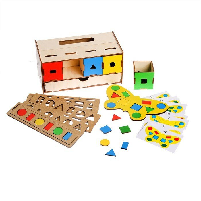 Сортер ЛазерПРО "Развивающий комодик", деревянный